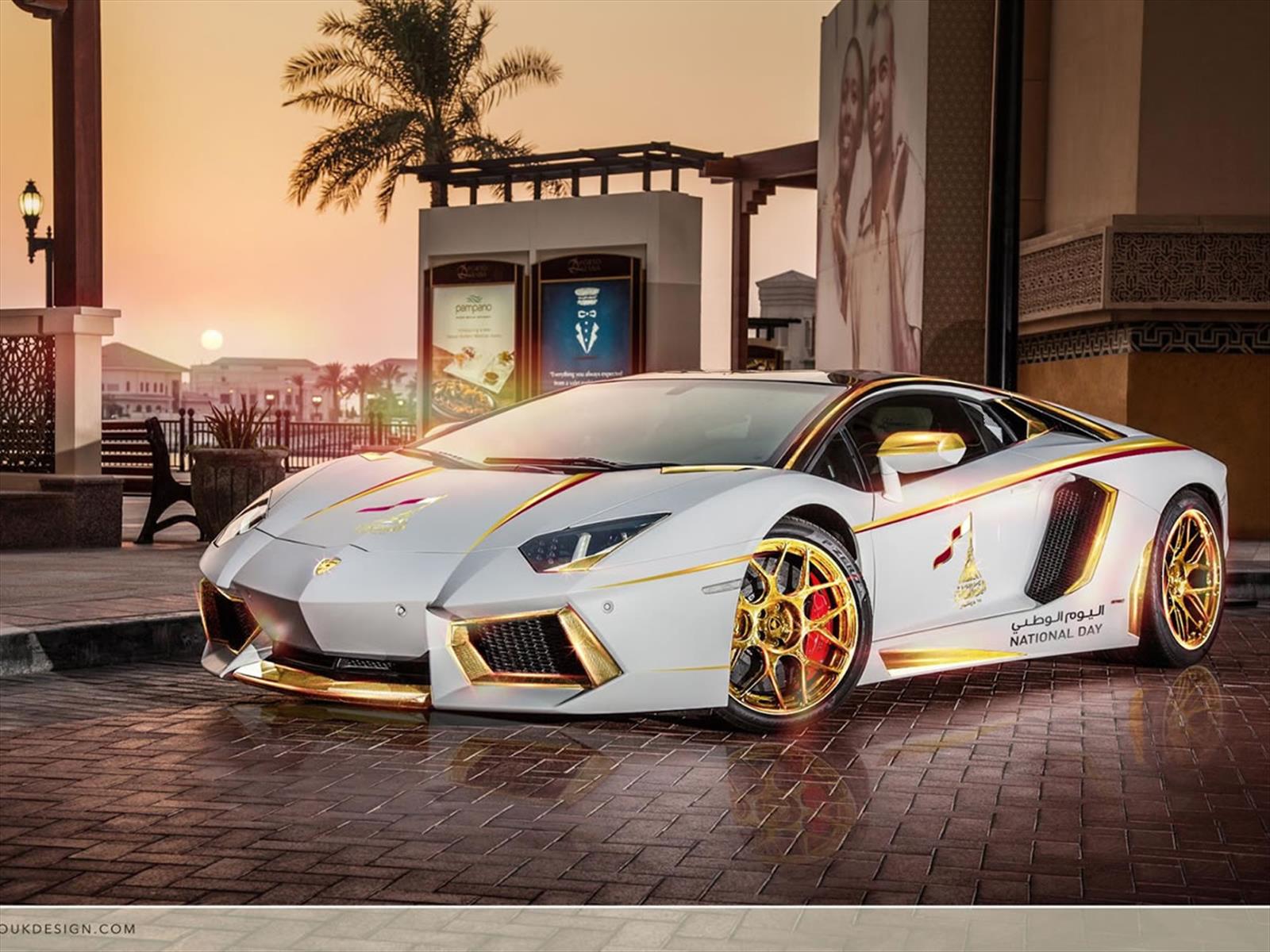 Lamborghini Aventador Roadster Golden Limited Edition, oro y ...